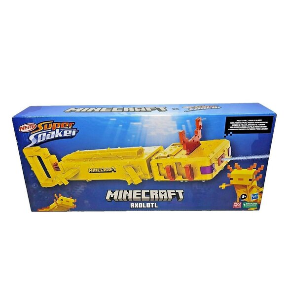 Nerf | Toys | Nerf Super Soaker Minecraft Water Blaster Axolotl Mob New ...